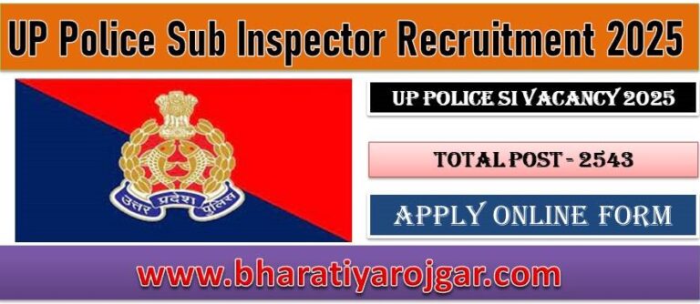 UP Police SI Recruitment 2025 For 4543 Post Apply Online Bharatiya Rojgar